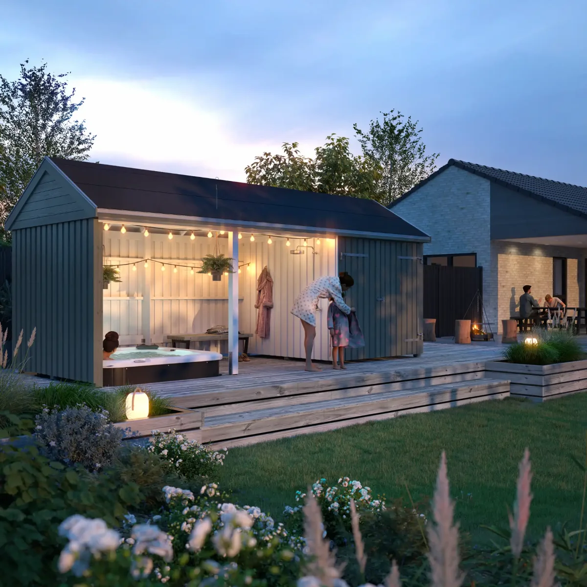 Guldklasse: Classic Multi Havehus 14,5 m² - 3 moduler m/dobbeltdør og ...