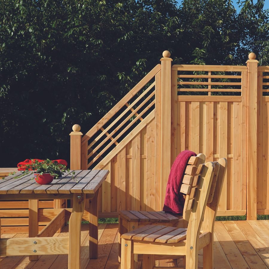 Locarno terrassehegn i lærk 90x180/90cm (BxH) - Locarno terrassehegn ...