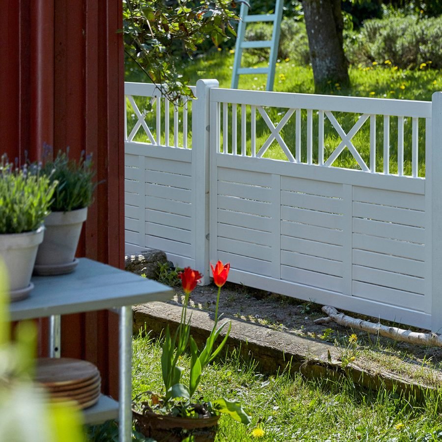 System hegn i hvid 180x95cm | Køb her